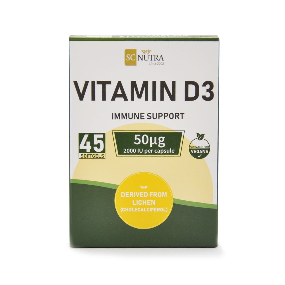 Vegan Vitamin D3 90 Softgels 2000IU / 50μg – SC Nutra (Sweet Cures)